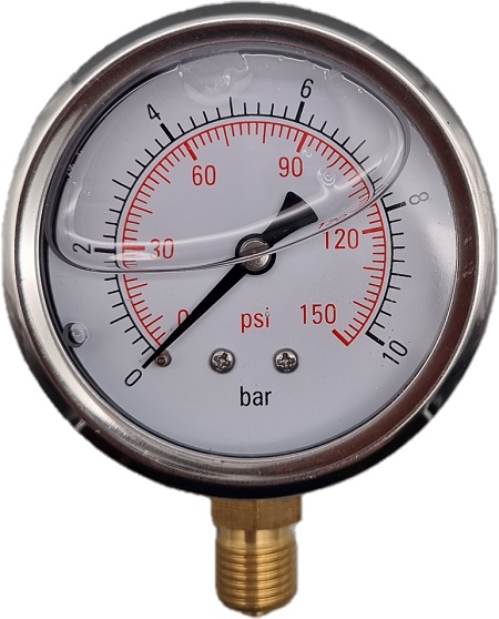 Glyzerin-Manometer 0-6 bar R 1/4" unten - Kellereitechnik Sengl-Pridt